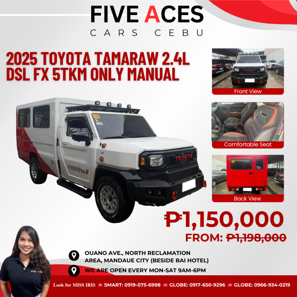 2025 TOYOTA HILUX TAMARAW 2.4 FX MANUAL TRANSMISSION – Five Aces Cars Cebu